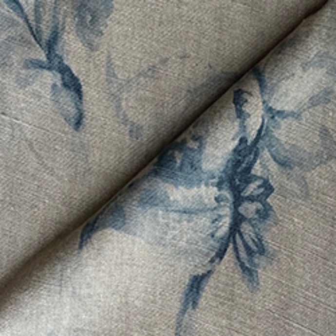 Floral Linen | Lela Mystery Indigo | 100% Linen | Exclusives | Sofas ...