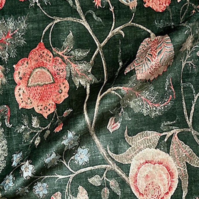 V&A Threads of India Opulent Velvets - Tree of Life | Hunter | Fabric ...