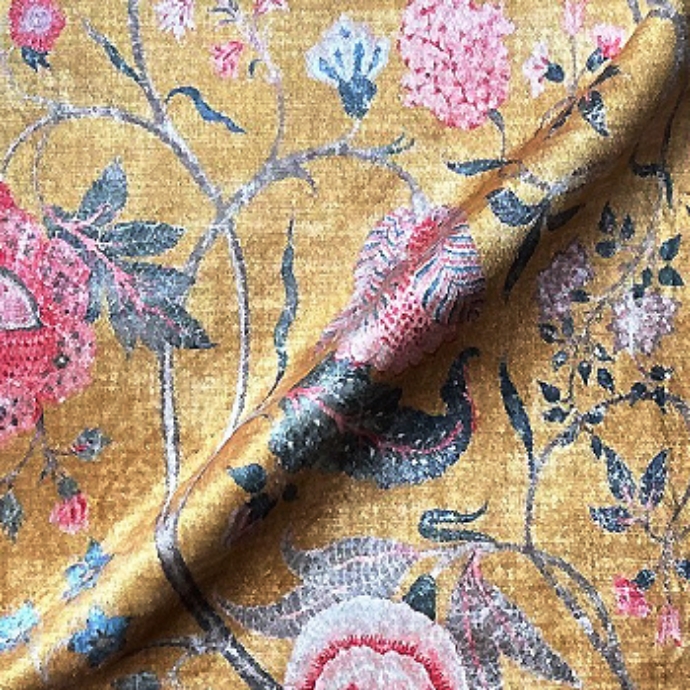 V&A Threads of India Opulent Velvets - Tree of Life | Gold | Fabric ...