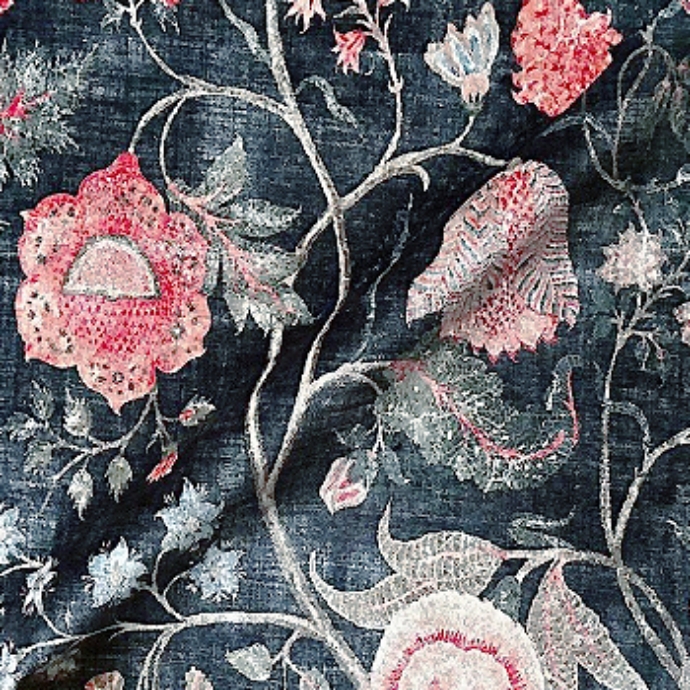 V&A Threads of India Opulent Velvets - Tree of Life | Midnight | Fabric ...