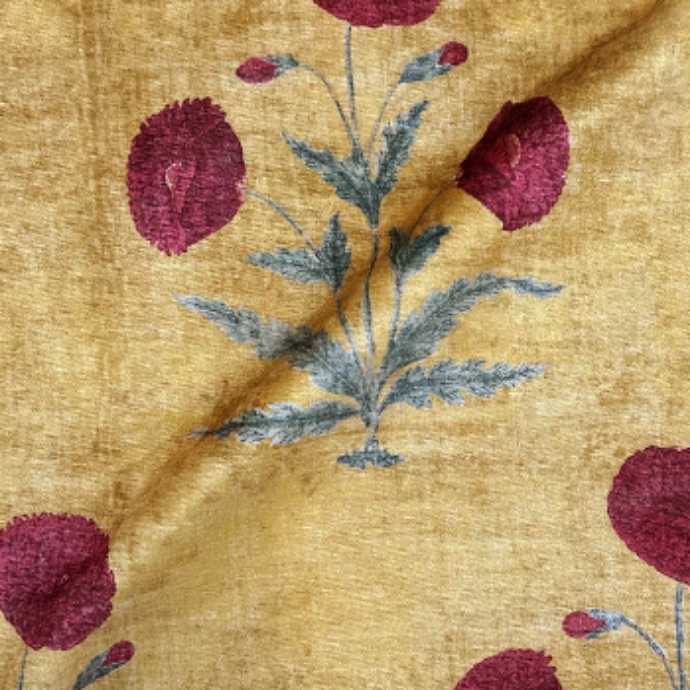 V&A Threads of India Opulent Velvets - Regal Poppy | Gold | Fabric ...