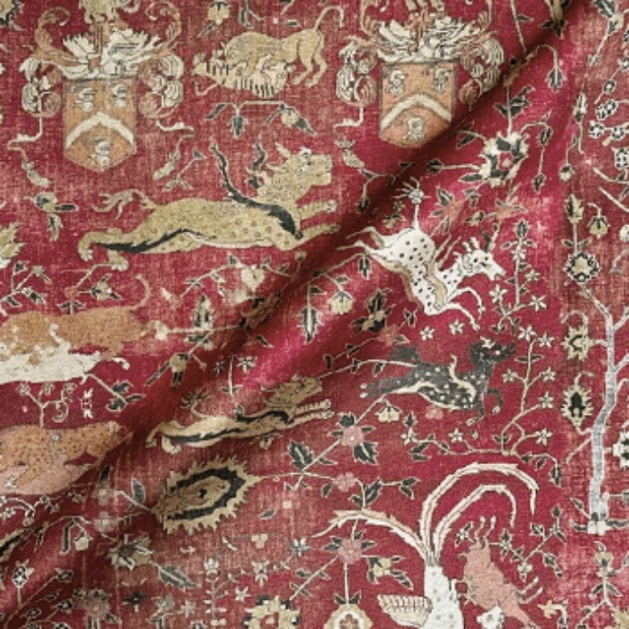 V&A Threads of India Opulent Velvets - Lahore Dynasty | Rouge | Fabric ...