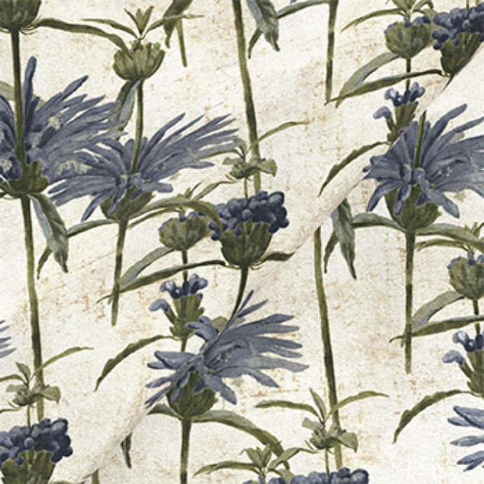 RHS Botanicals on Velvet - Henry Moon Lion's Tail | Cornflower | Fabric ...